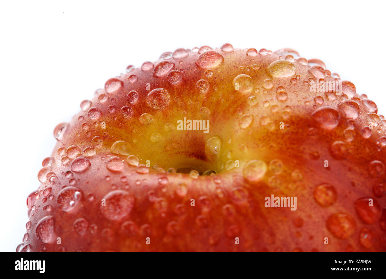 Peach with drops isolated Stock Photo - Alamy