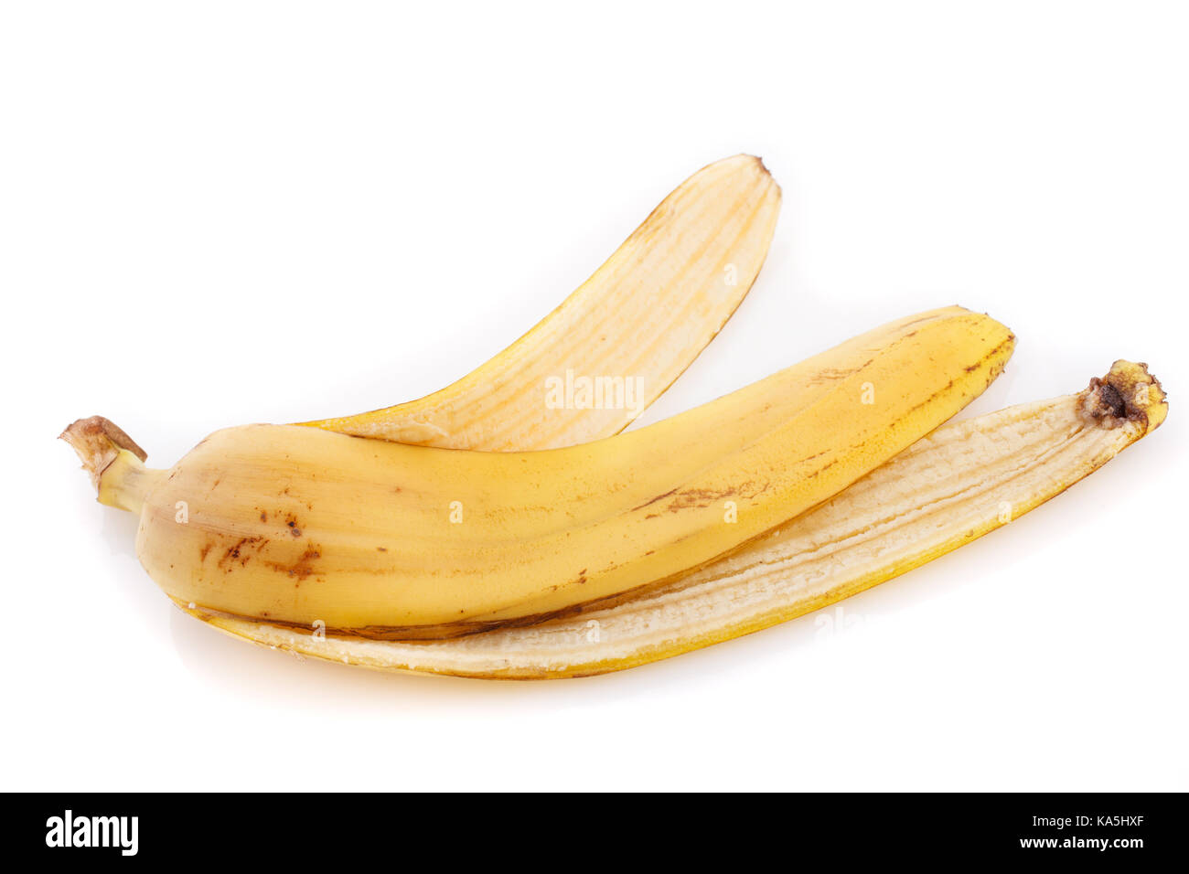 Banana peel isolated on white background close up Stock Photo - Alamy