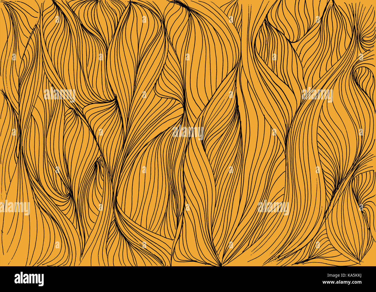 Hand drawing watercolor yellow autumn birch leaves frame Stock Photo ...