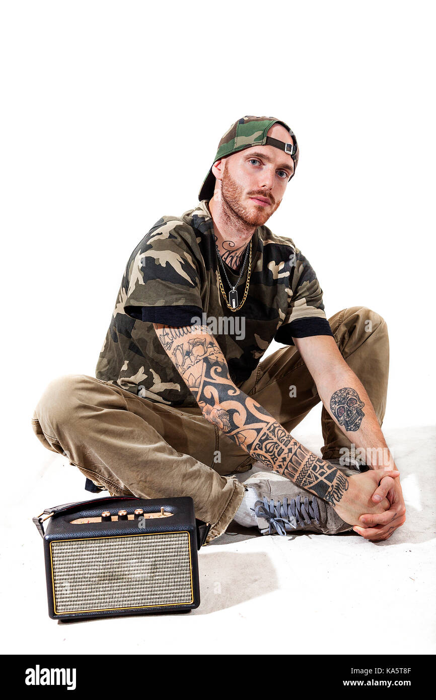 White Rapper In Studio