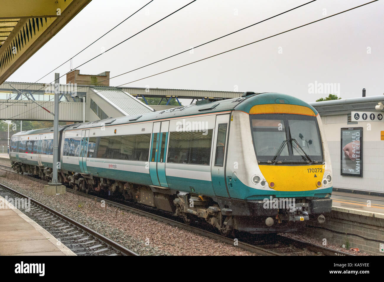 Class 170 units stands at Peterborough Station Stock Photo - Alamy