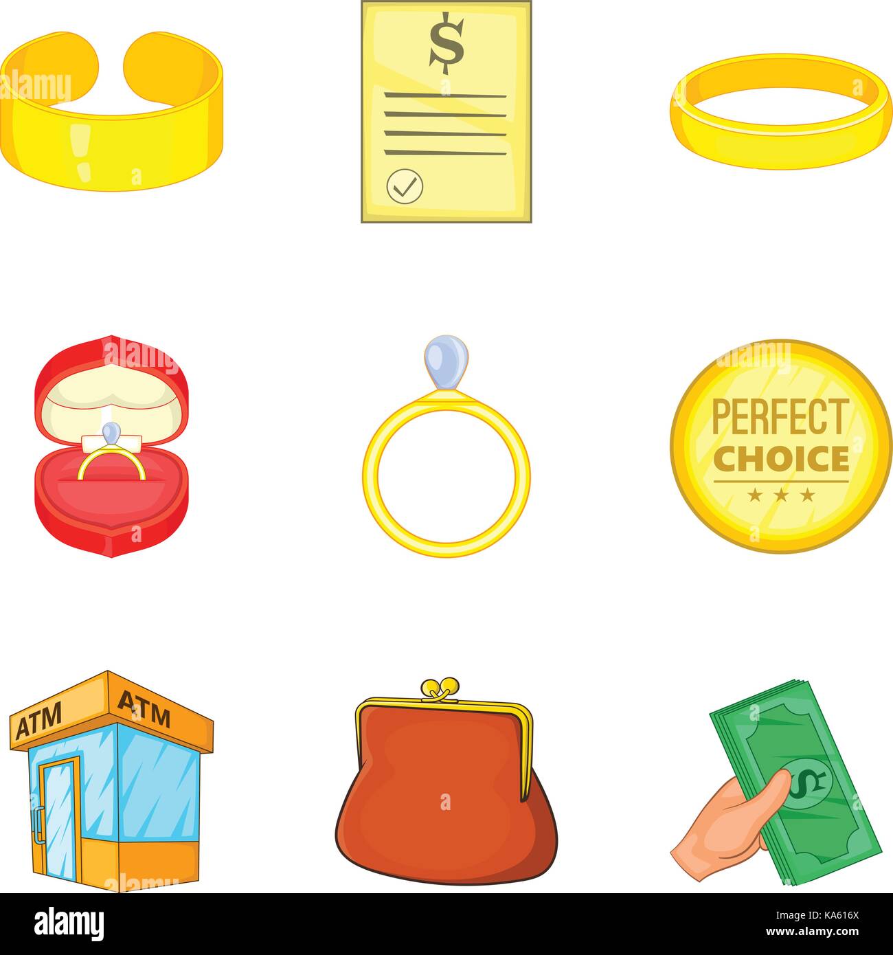 Gold things icons set, cartoon style Stock Vector Image & Art - Alamy