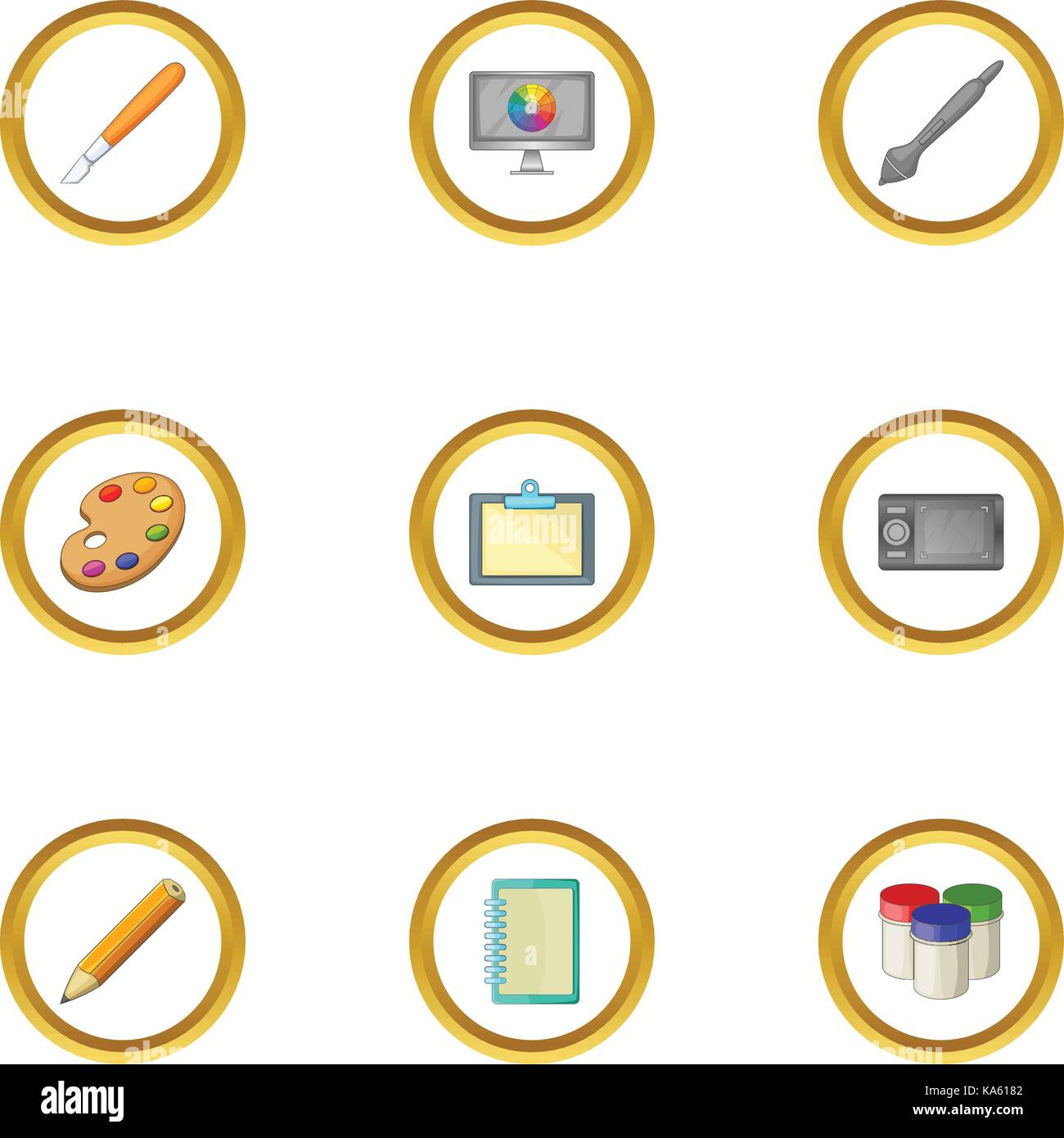 Art instrument icons set, cartoon style Stock Vector Image & Art - Alamy