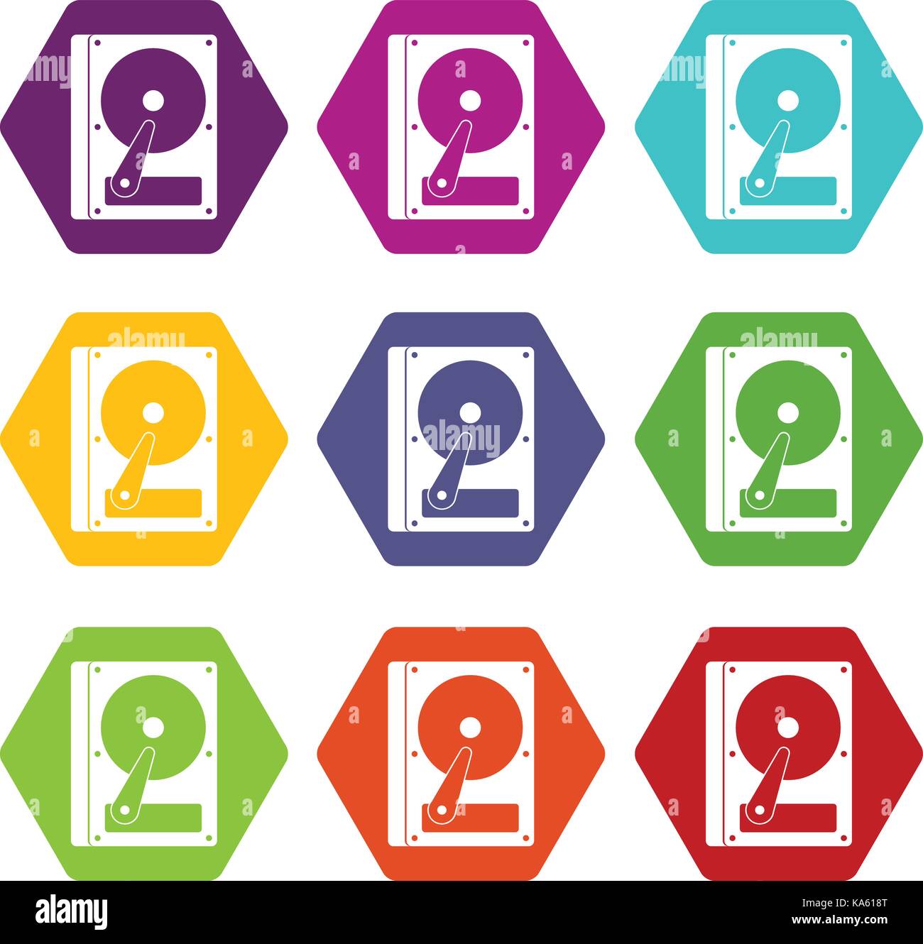 HDD icon set color hexahedron Stock Vector Image & Art - Alamy