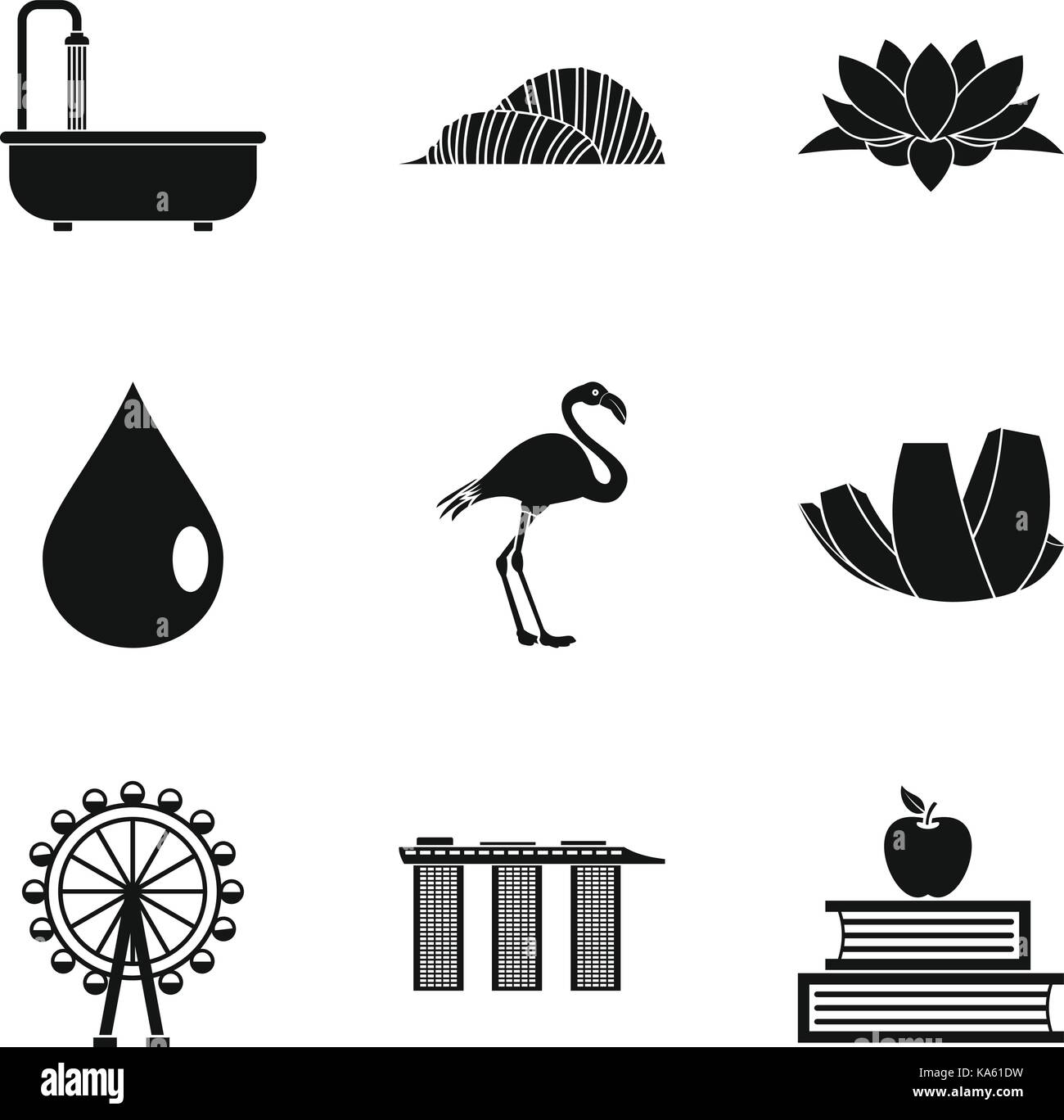 Roadside icons set, simple style Stock Vector Image & Art - Alamy