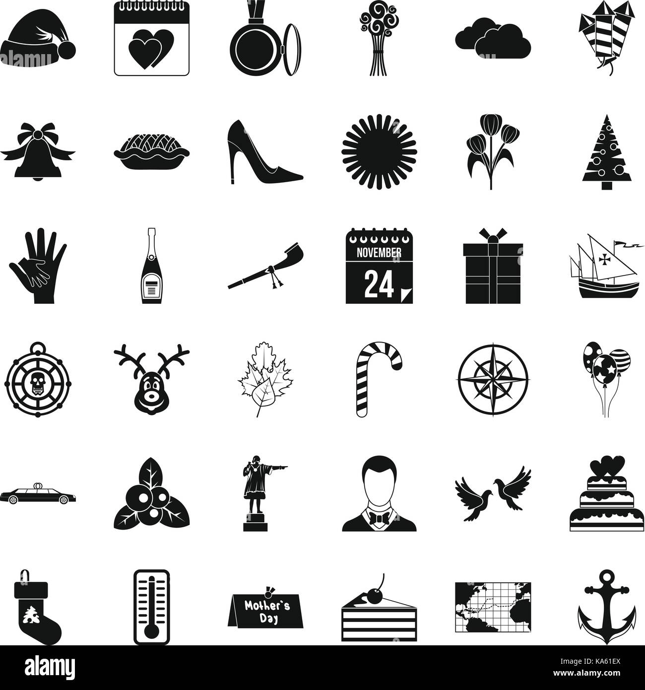 Decoration icons set, simle style Stock Vector Image & Art - Alamy