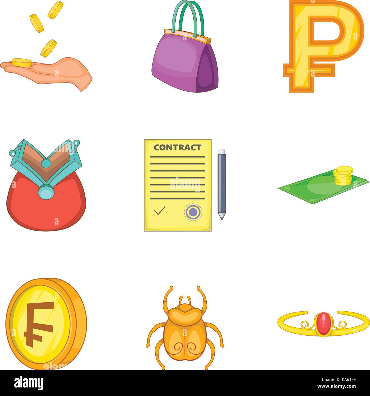 Fortune icons set, cartoon style Stock Vector Image & Art - Alamy