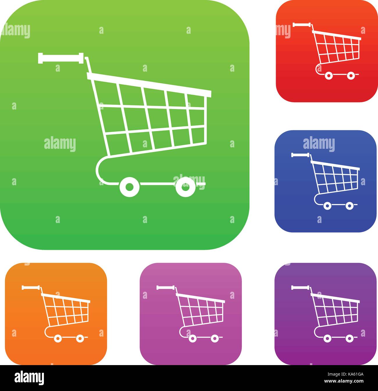 Cart set color collection Stock Vector Image & Art - Alamy