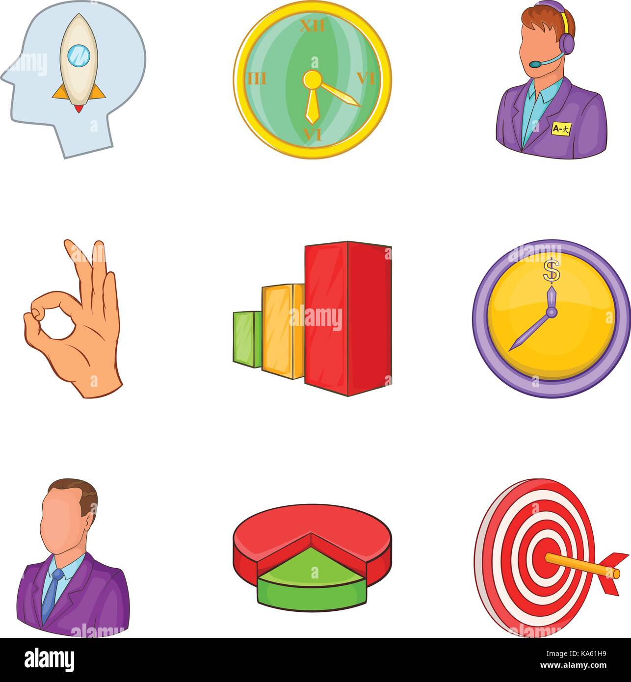 Mission icons set, cartoon style Stock Vector Image & Art - Alamy