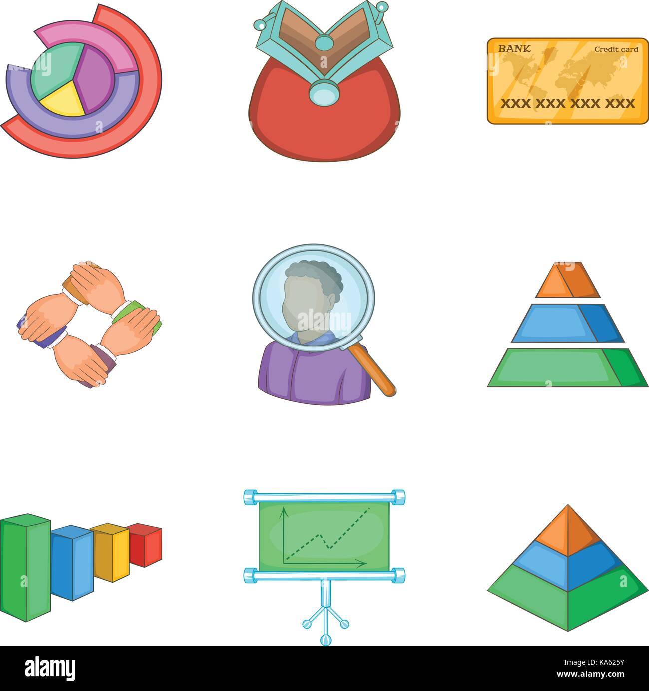 Development of plan icons set, cartoon style Stock Vector Image & Art ...