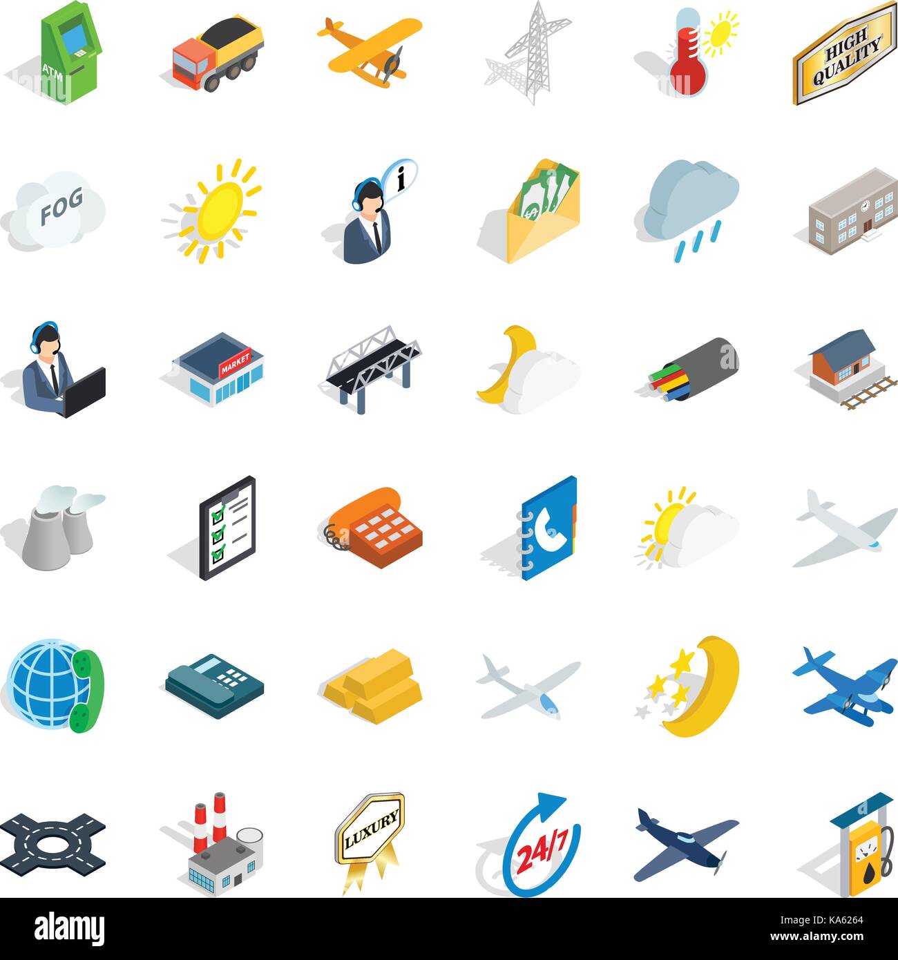 Station icons set, isometric style Stock Vector Image & Art - Alamy