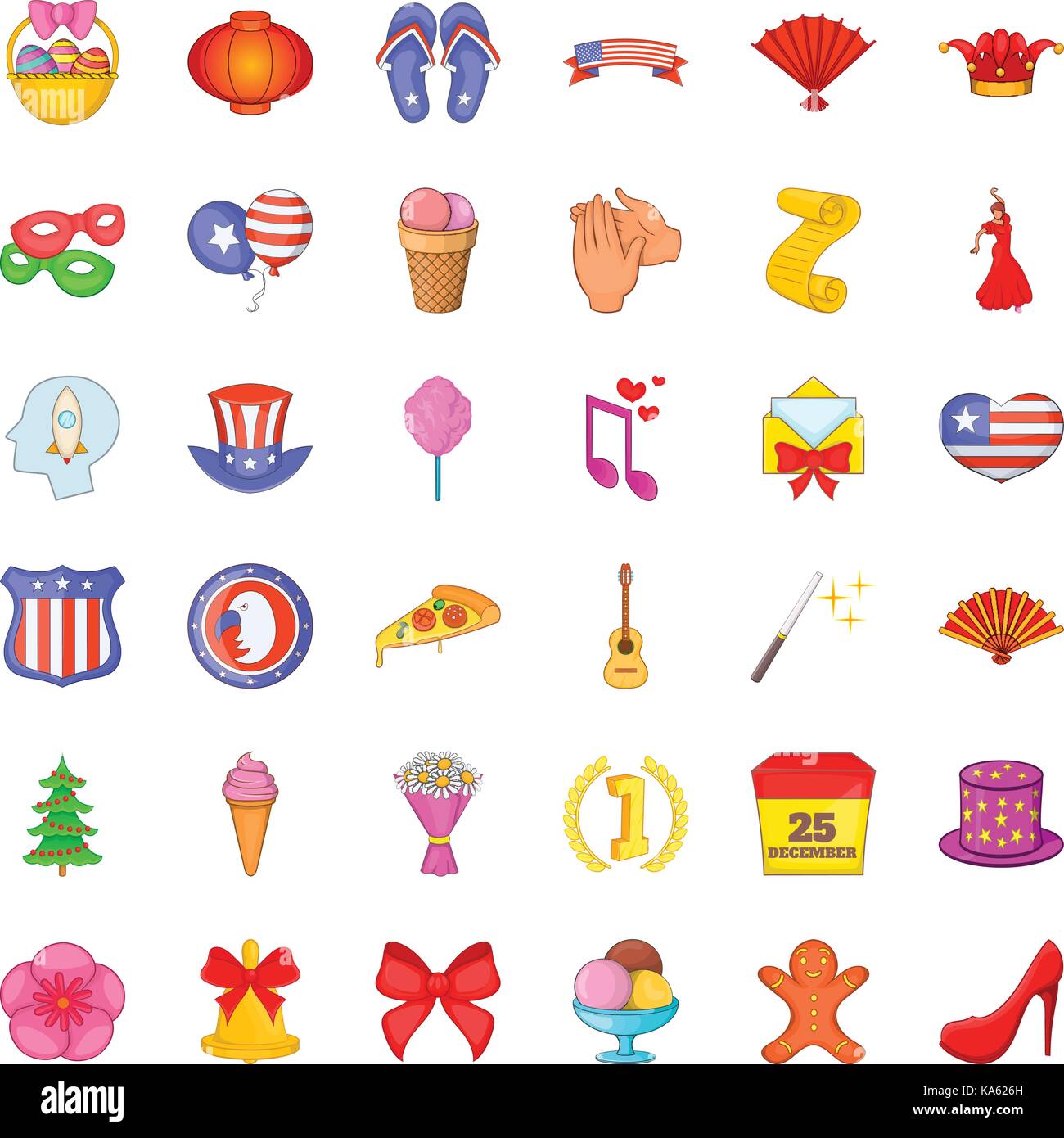 Decoration icons set, cartoon style Stock Vector Image & Art - Alamy