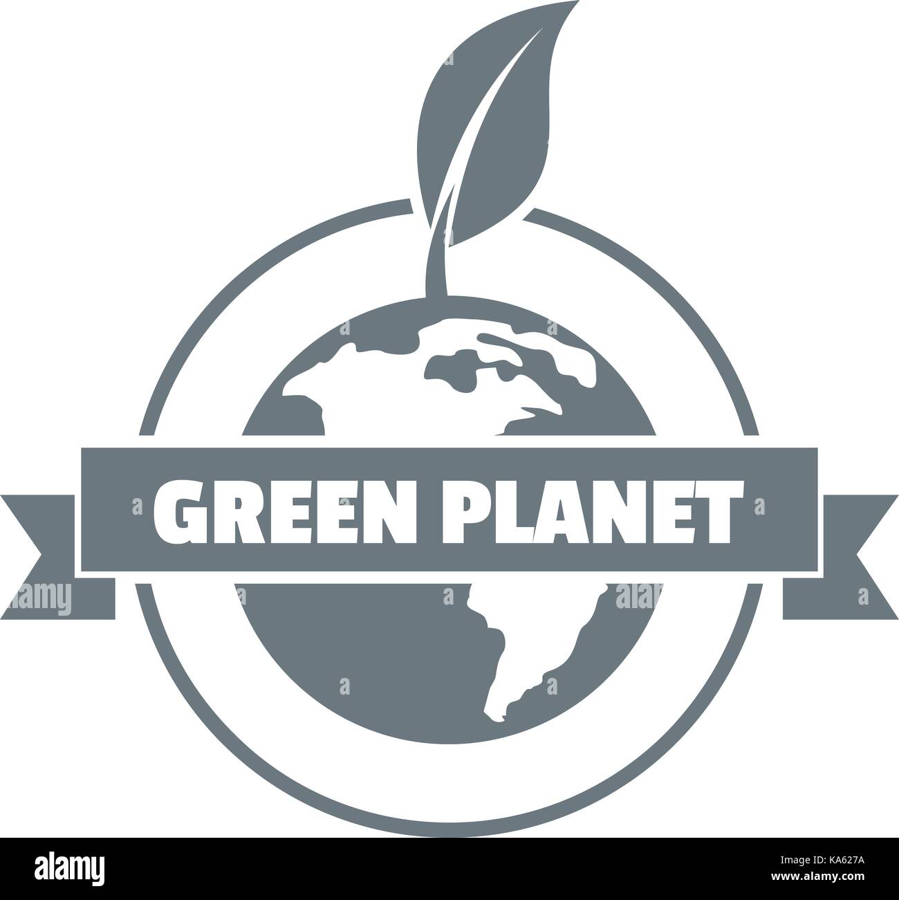 Green planet logo, simple gray style Stock Vector Image & Art - Alamy