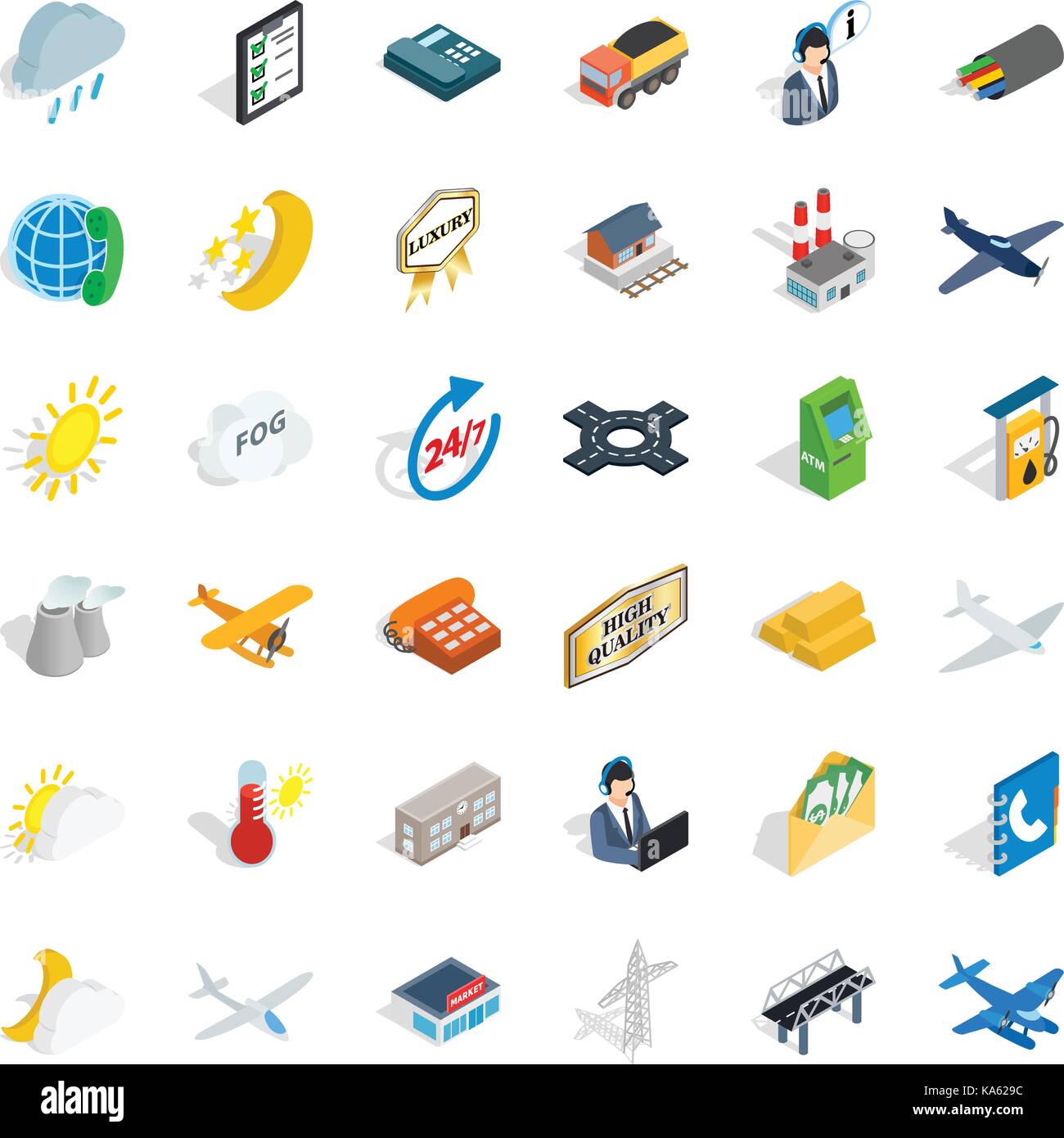 High quality icons set, isometric style Stock Vector Image & Art - Alamy