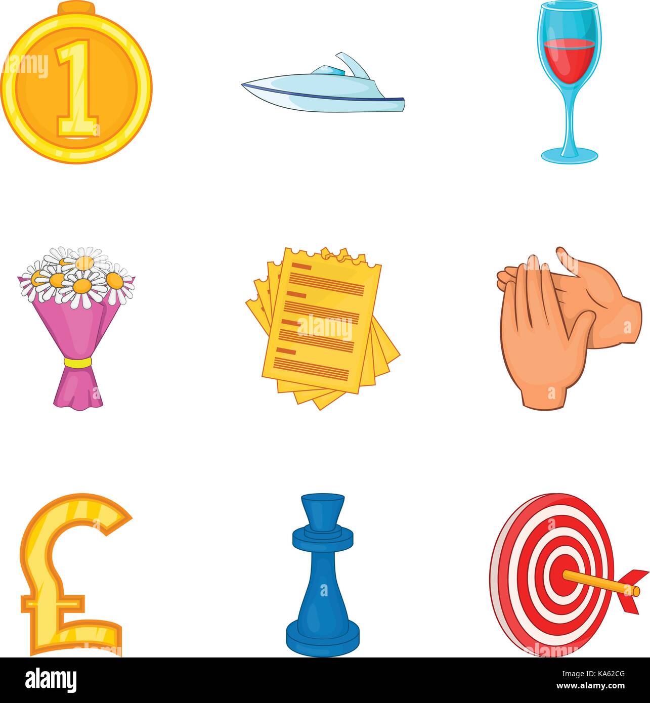 Luxury icons set, cartoon style Stock Vector Image & Art - Alamy