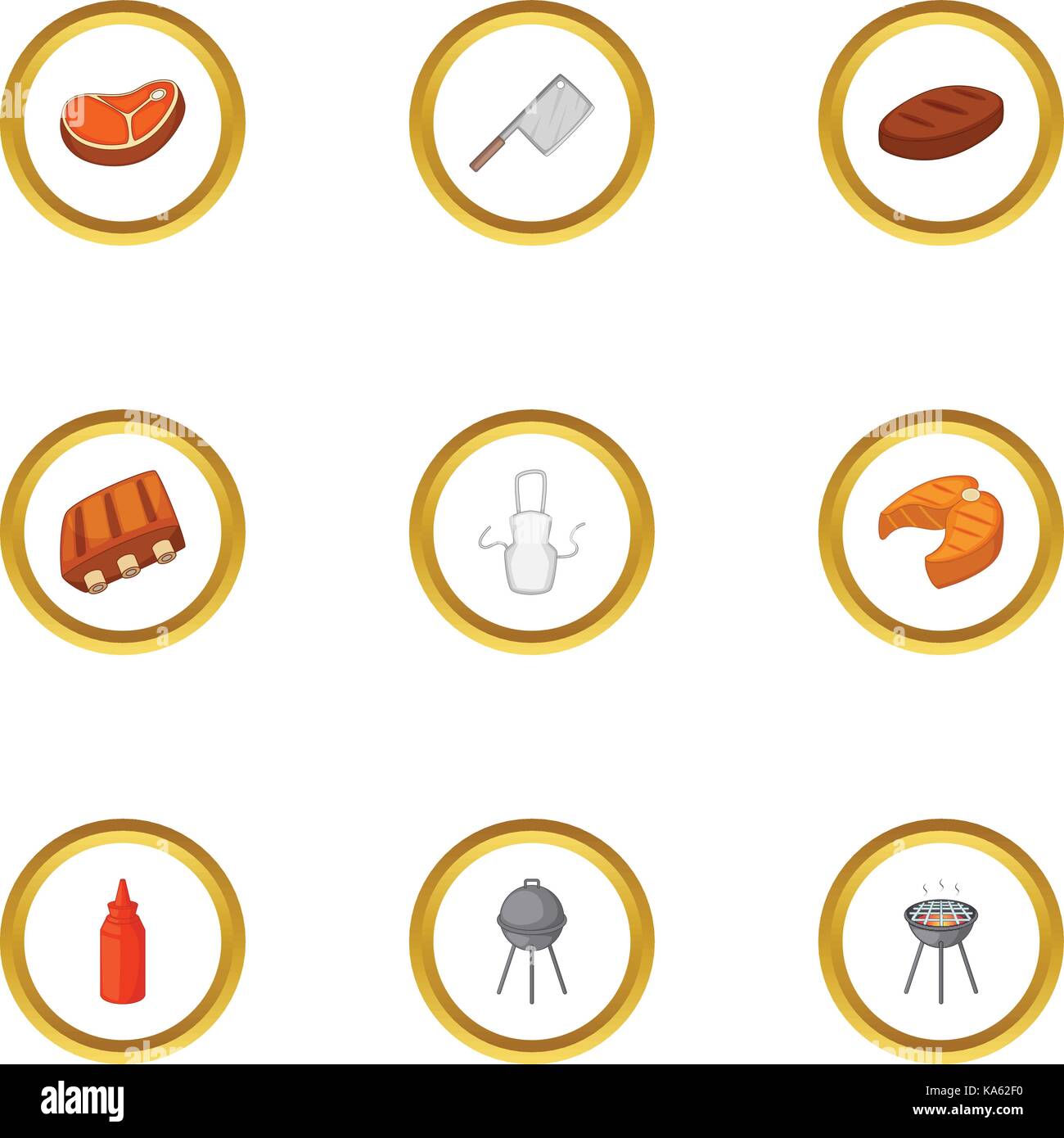 Camping cooking icons set, cartoon style Stock Vector Image & Art - Alamy