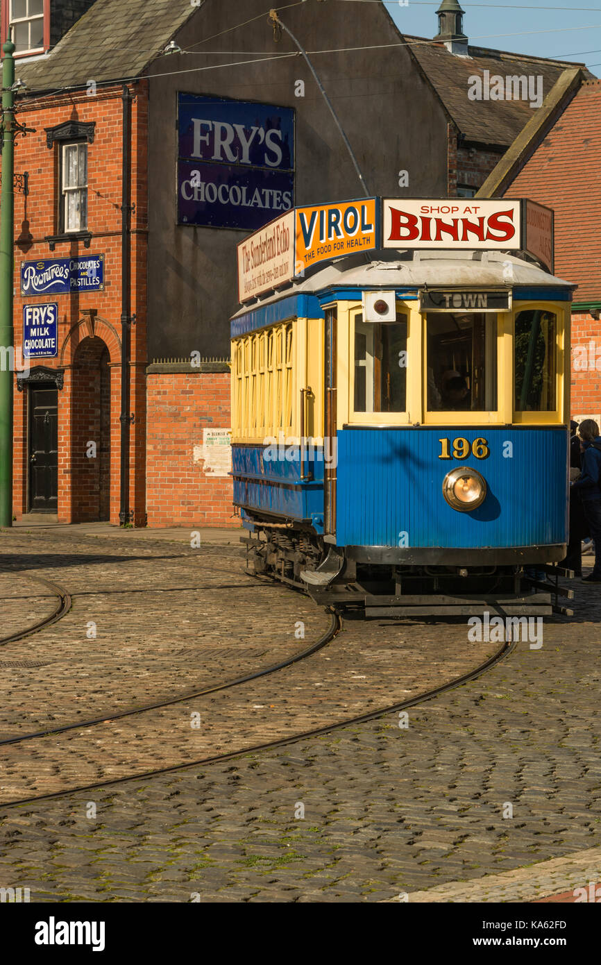 Trams at Beamish Museum Stock Photo - Alamy