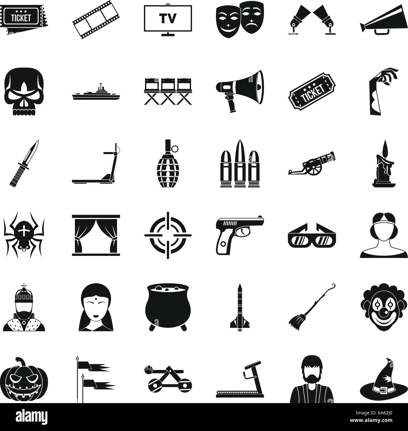 Movie icons set, simle style Stock Vector Image & Art - Alamy
