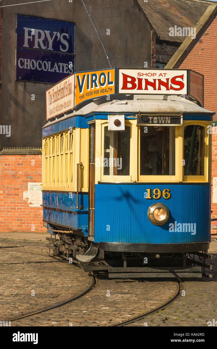 Trams at Beamish Museum Stock Photo - Alamy