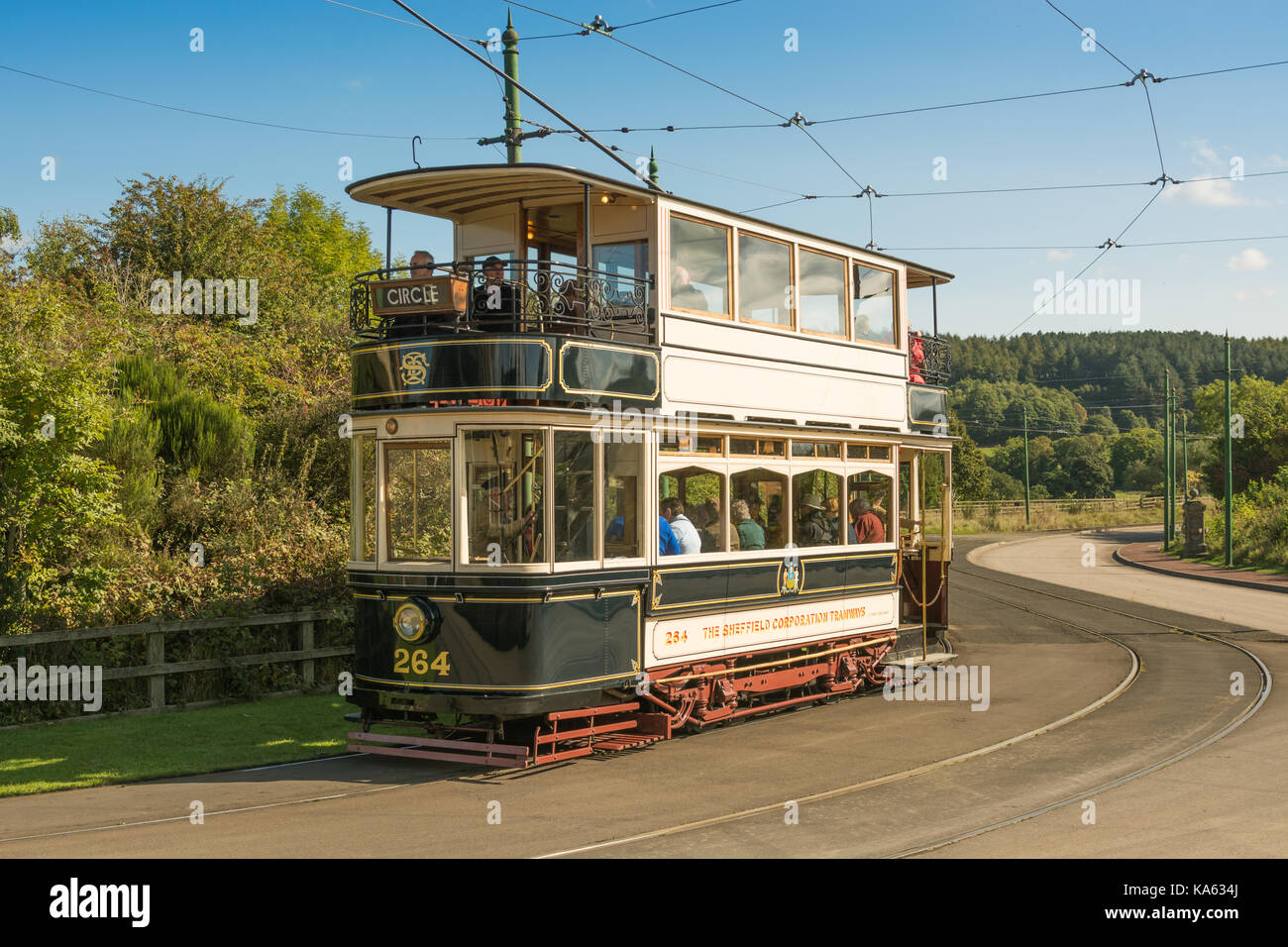 Trams at Beamish Museum Stock Photo - Alamy