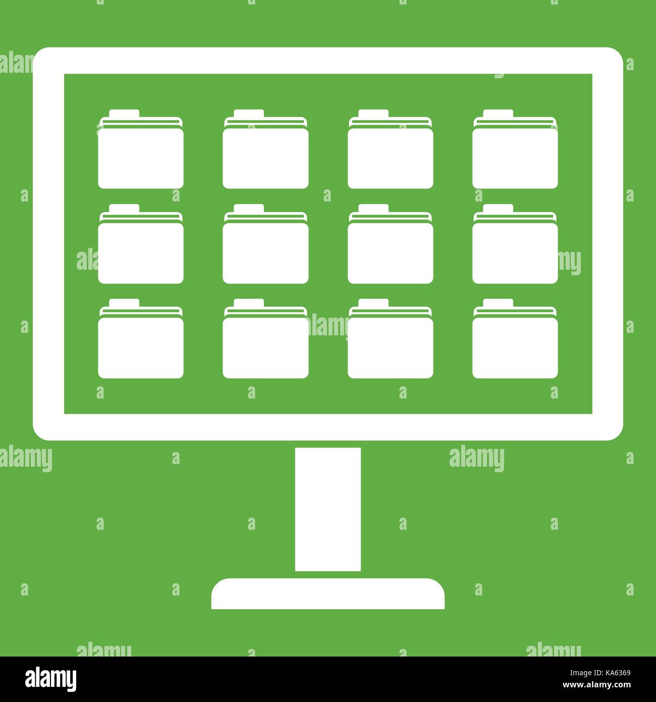 Desktop of computer with folders icon green Stock Vector Image & Art ...