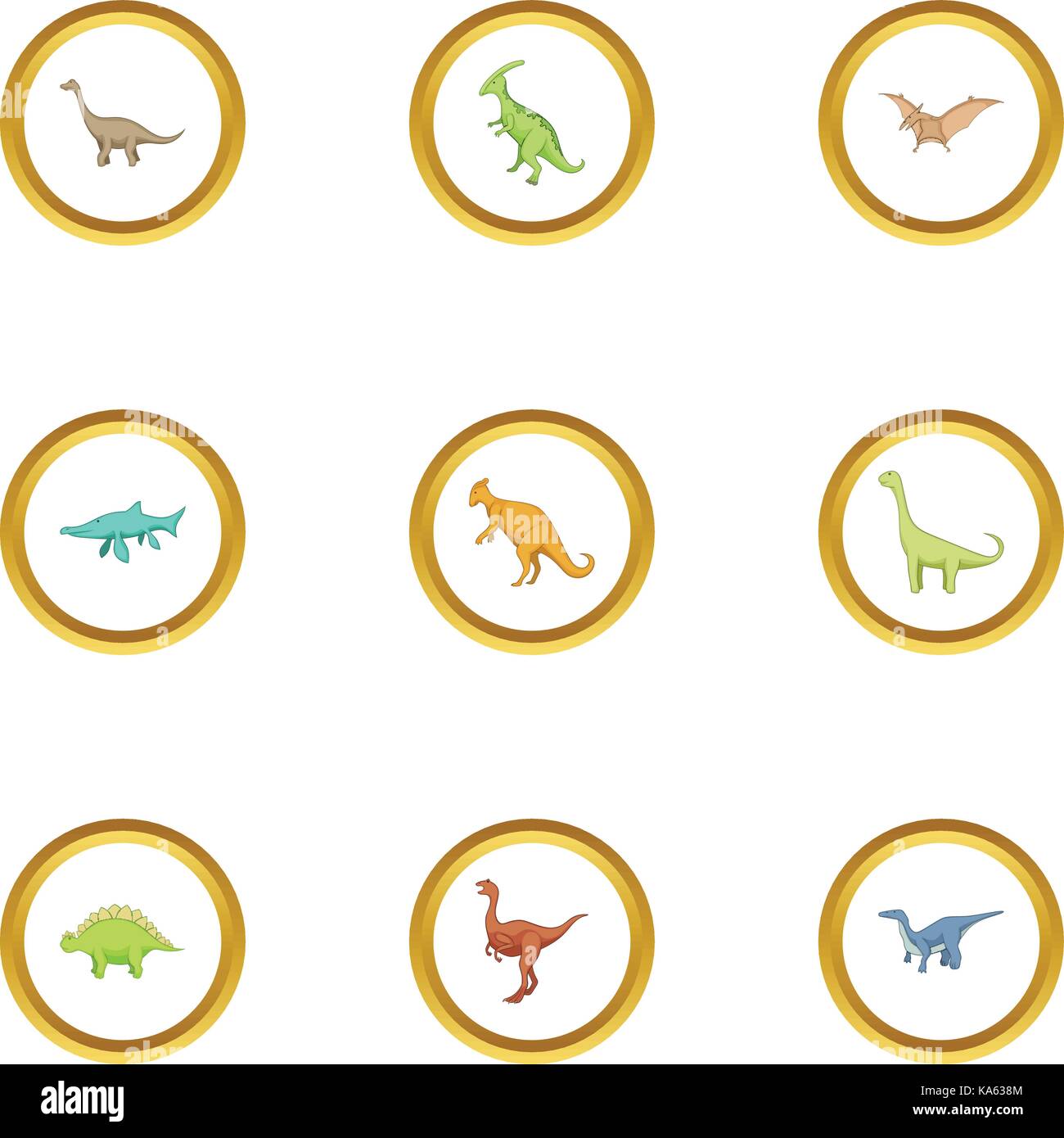 Dinosaur icons set, cartoon style Stock Vector Image & Art - Alamy