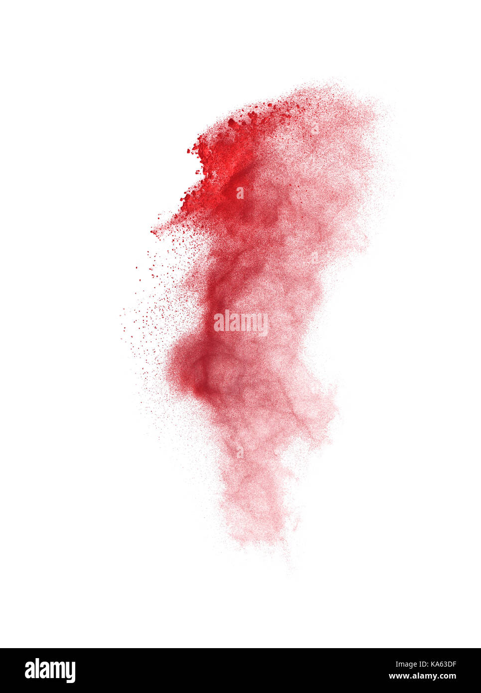 Powder explosion. Closeup of dust explosion isolated on background ...