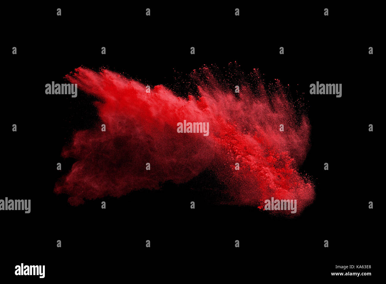 Powder explosion. Closeup of dust explosion isolated on background ...