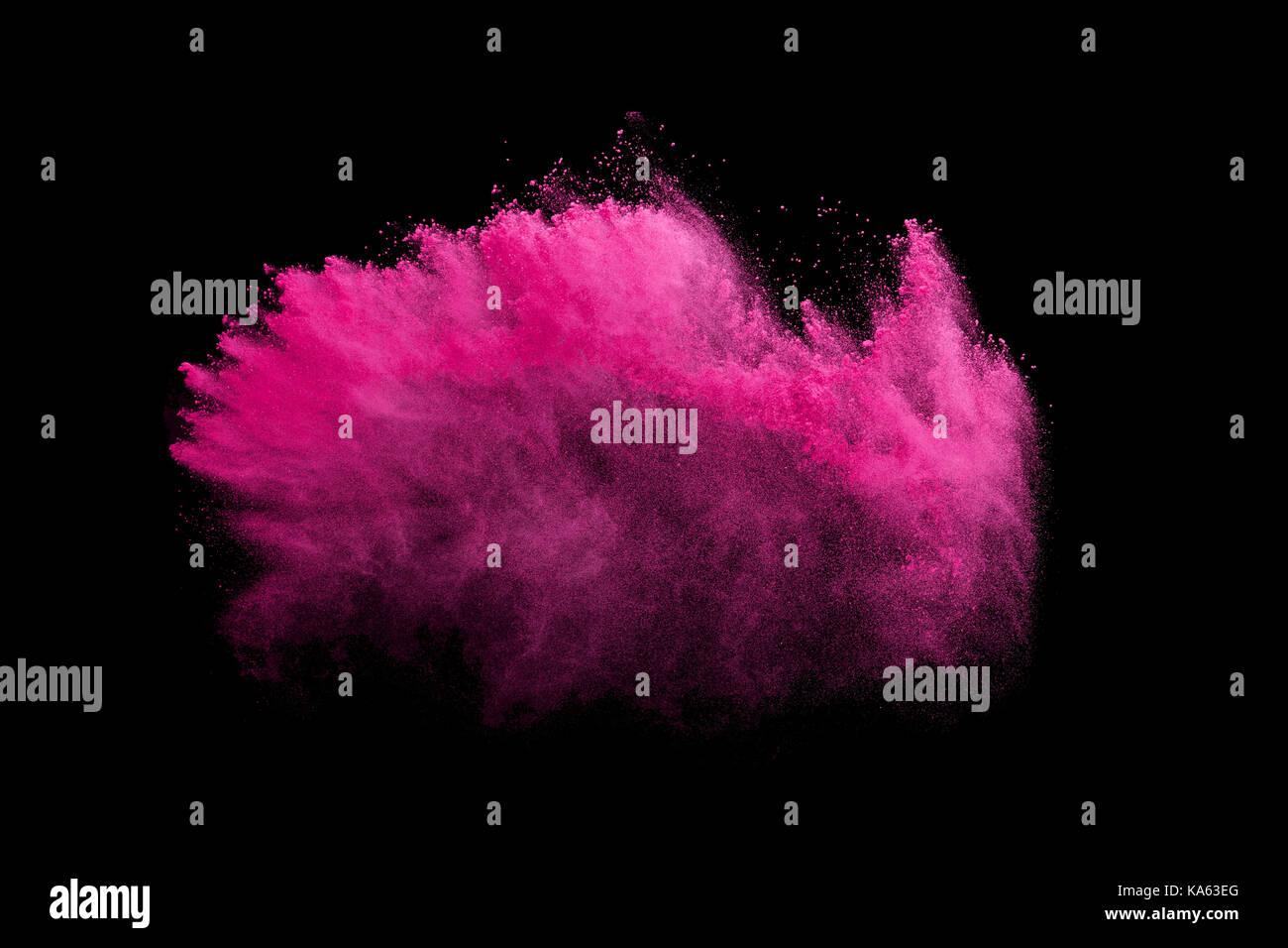 Powder explosion. Closeup of dust explosion isolated on background ...
