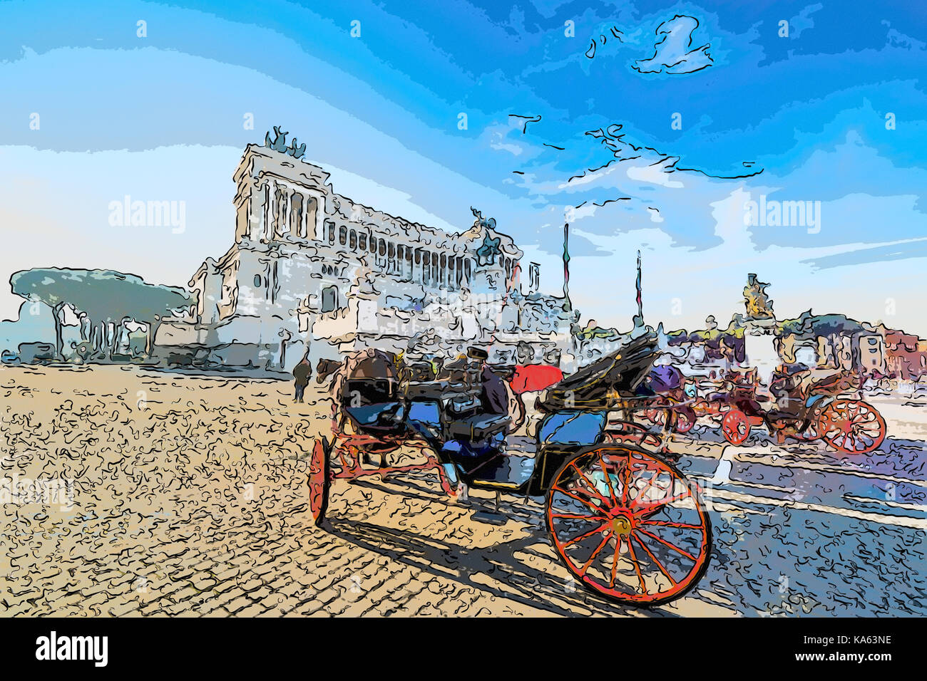 Gigs in ancient square in Rome, Italy in winter Stock Photo - Alamy