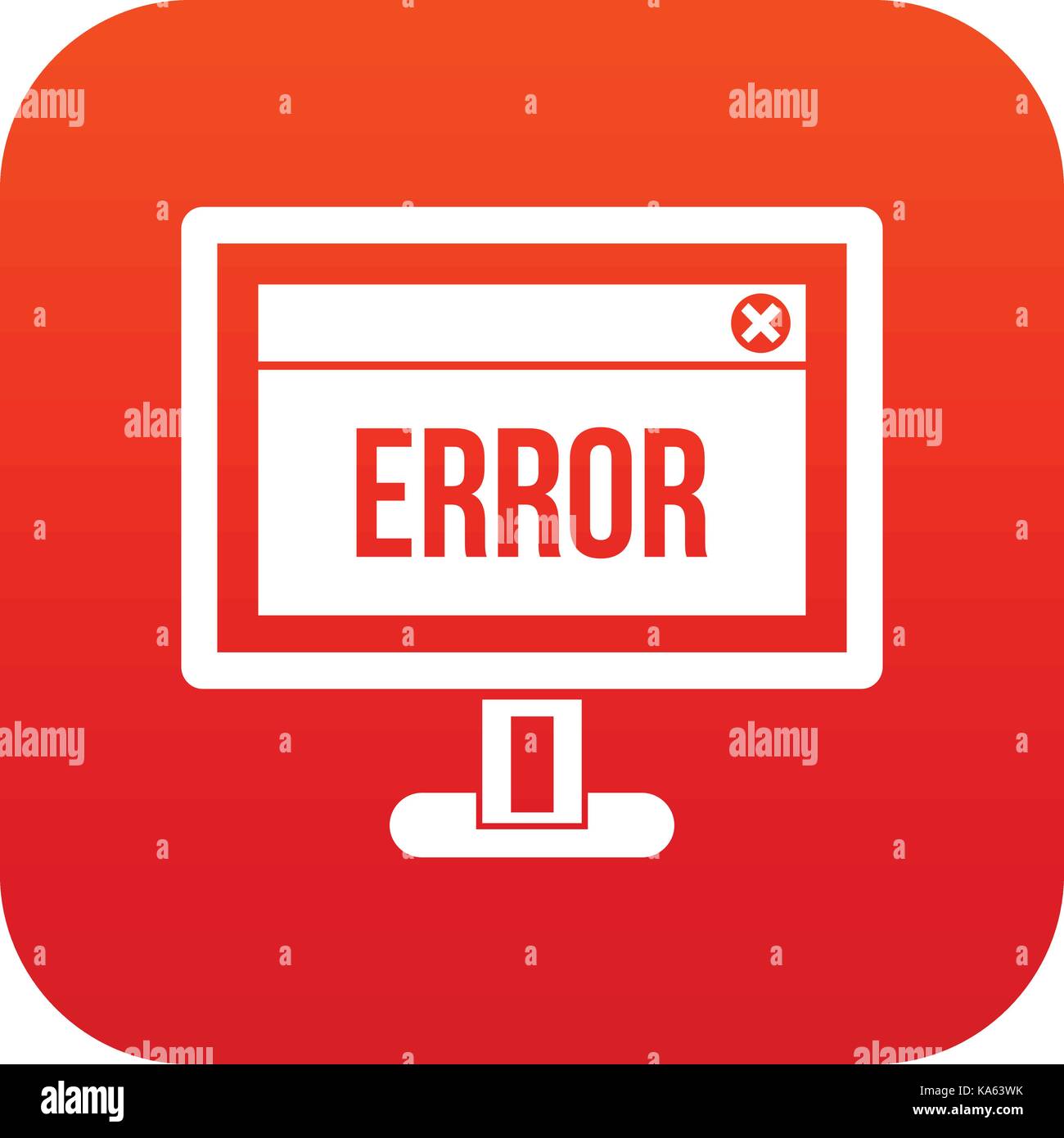 Error sign on a computer monitor icon digital red Stock Vector Image ...