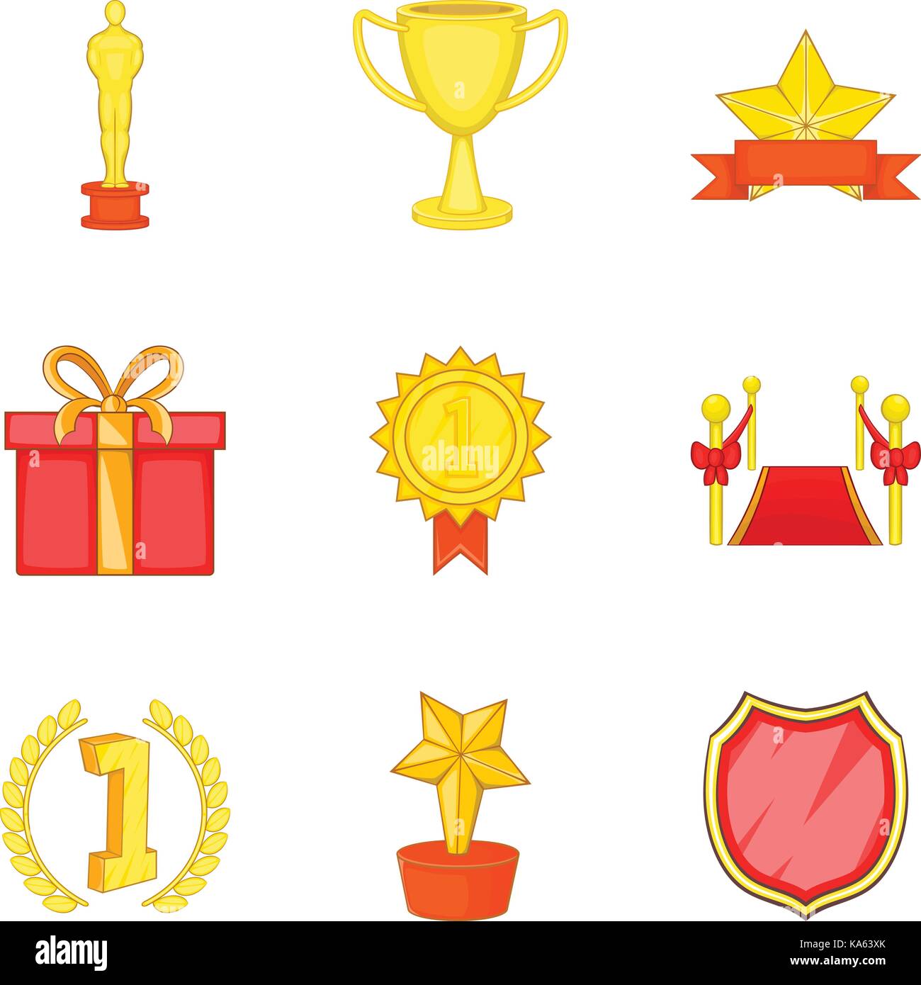 Premium icons set, cartoon style Stock Vector Image & Art - Alamy