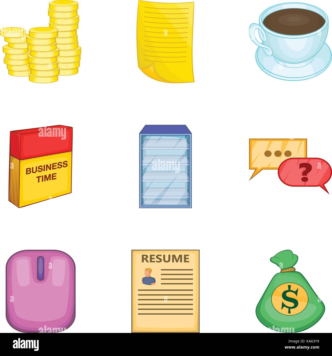 Stash icons set, cartoon style Stock Vector Image & Art - Alamy