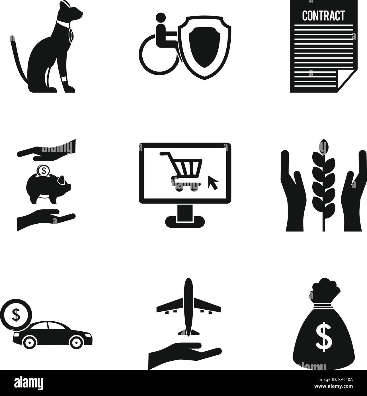 Animal protection icons set, simple style Stock Vector Image & Art - Alamy