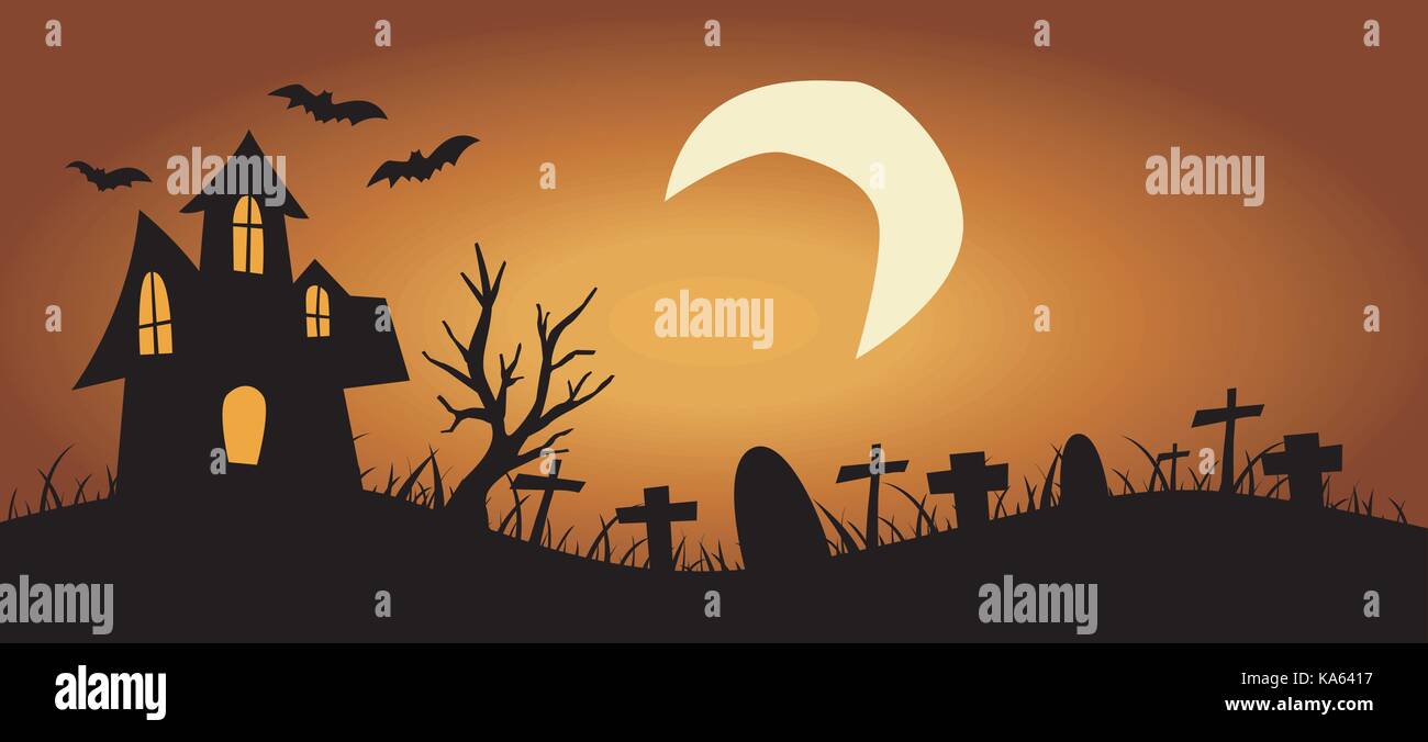 The haunted house poster Stock Vector Images - Alamy