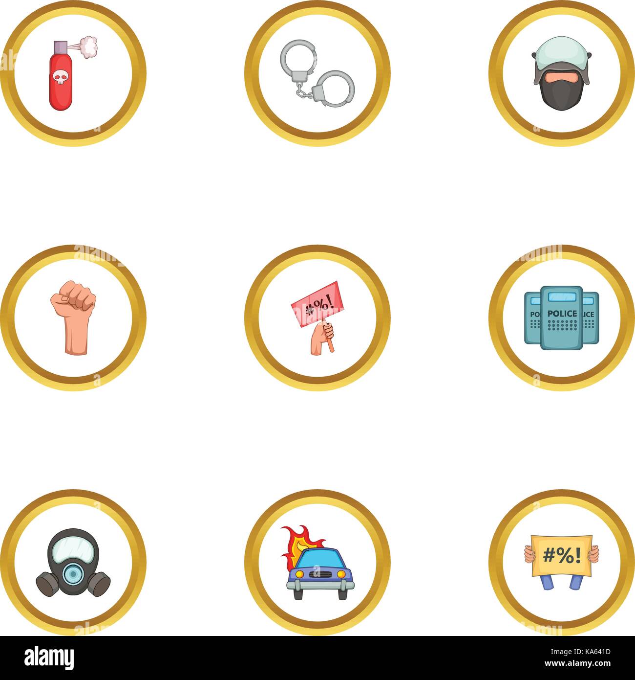 Revolution icons set, cartoon style Stock Vector Image & Art - Alamy