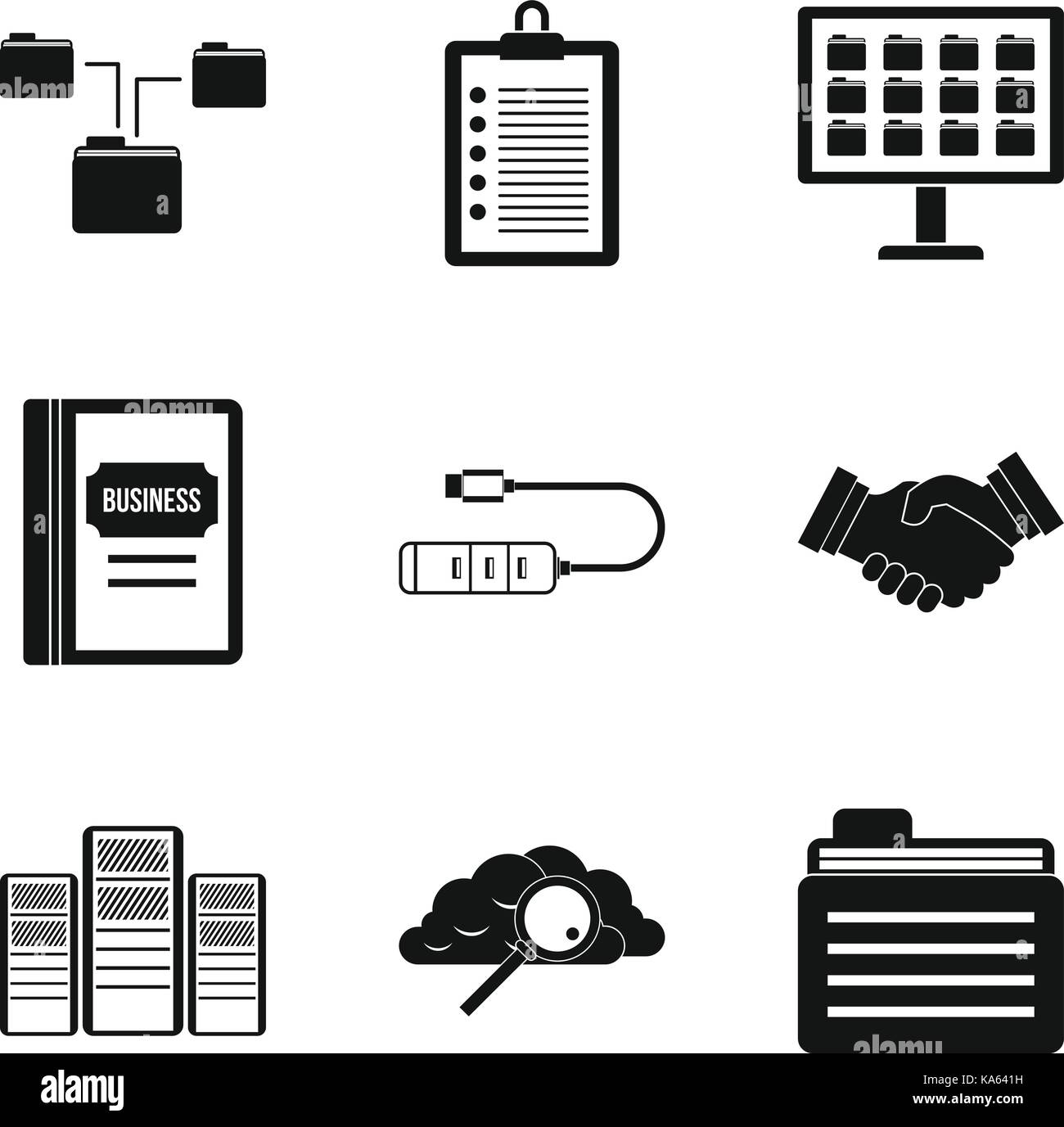 Business case icons set, simple style Stock Vector Image & Art - Alamy