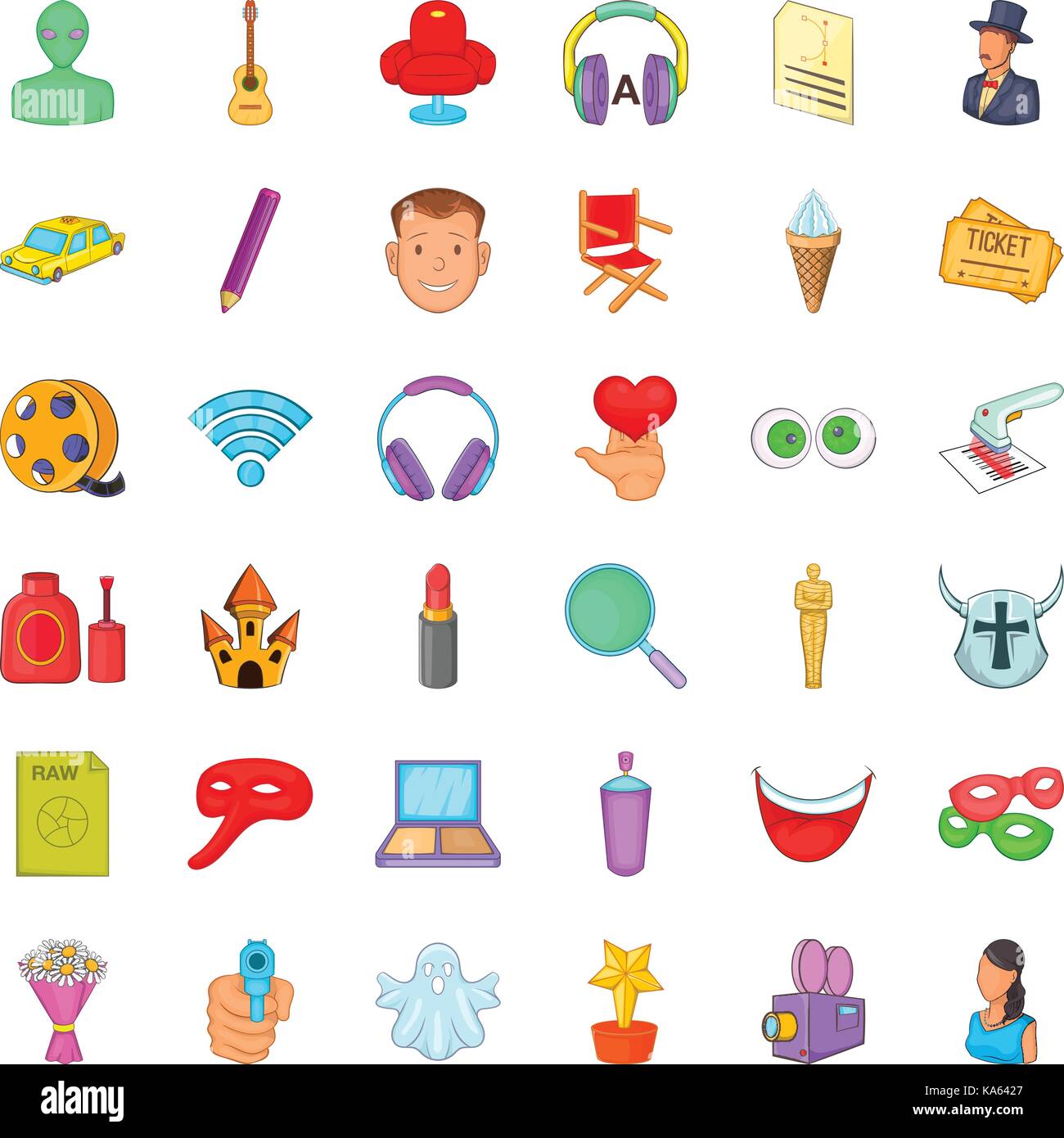 Make up icons set, cartoon style Stock Vector Image & Art - Alamy