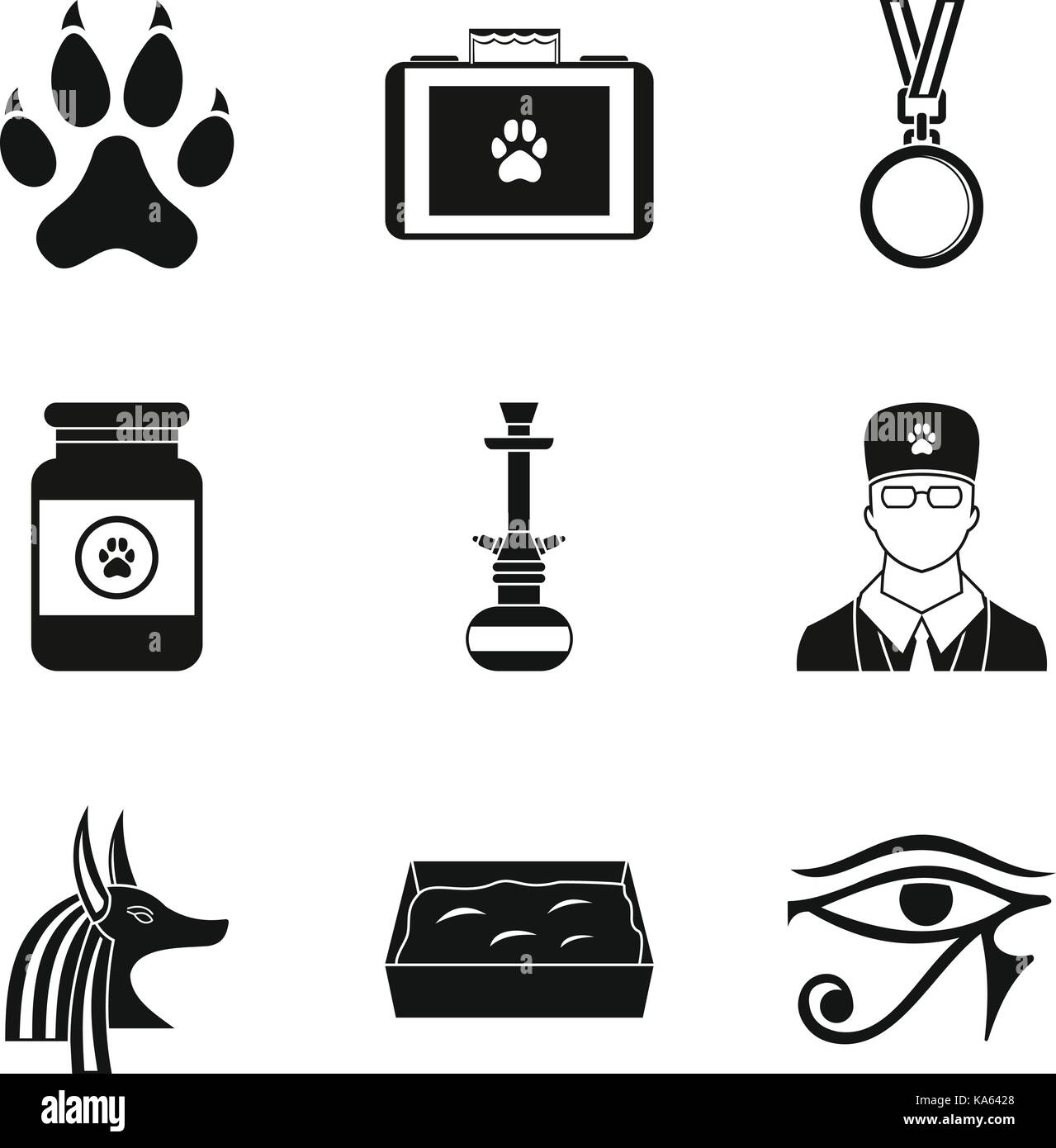 Worship cat icons set, simple style Stock Vector Image & Art - Alamy