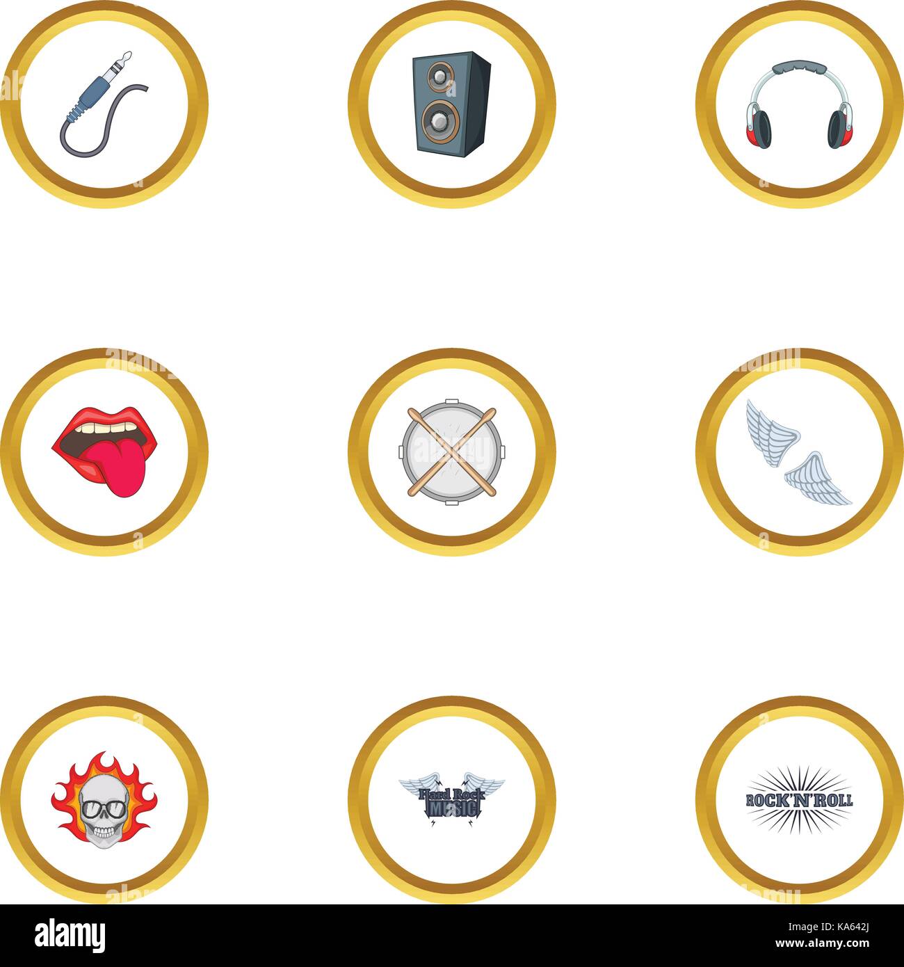 Rockstar icons set, cartoon style Stock Vector Image & Art - Alamy