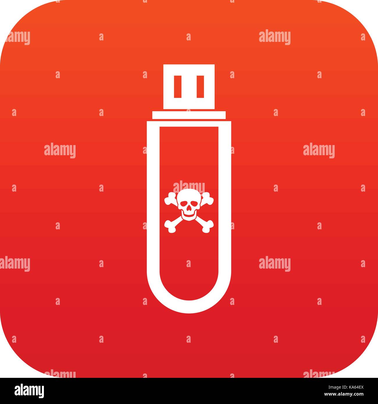 Infected USB flash drive icon digital red Stock Vector Image & Art - Alamy