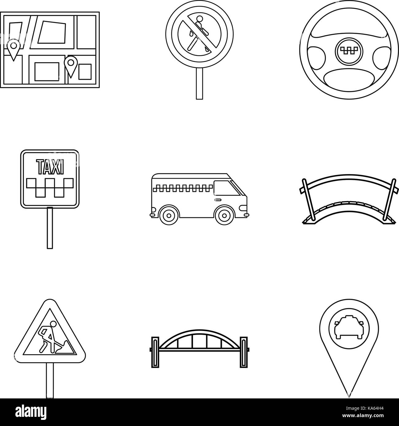 Gateway icons set, outline style Stock Vector Image & Art - Alamy