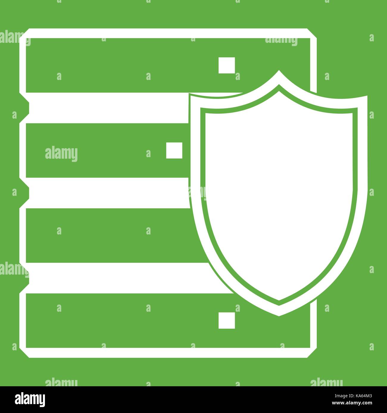 Database with shield icon green Stock Vector Image & Art - Alamy