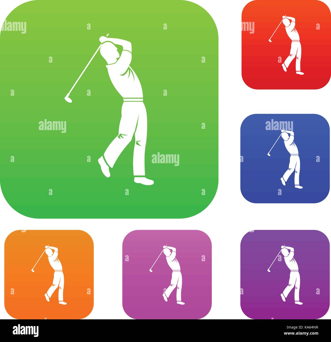 Golf player set color collection Stock Vector Image & Art - Alamy