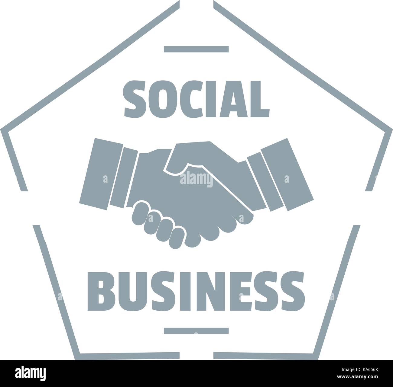 Social business logo, simple gray style Stock Vector Image & Art - Alamy