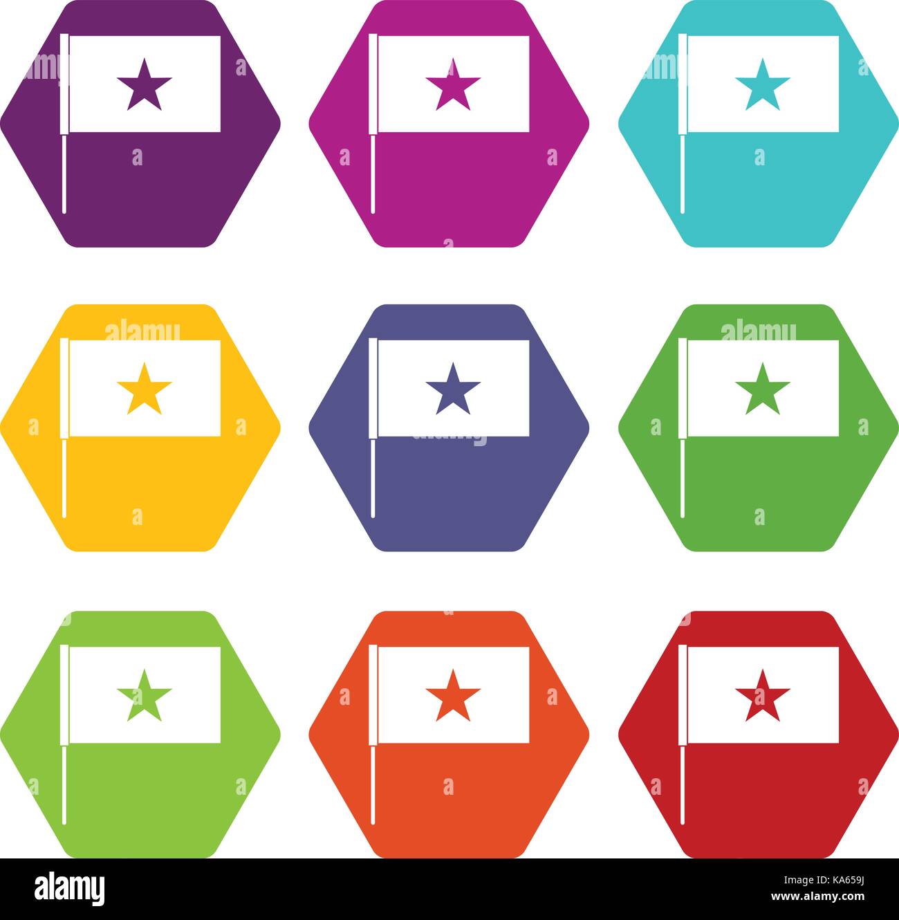 Vietnam flag icon set color hexahedron Stock Vector Image & Art - Alamy