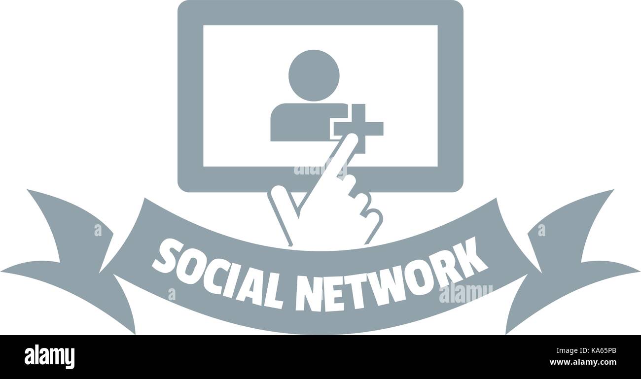 Social network logo, simple gray style Stock Vector Image & Art - Alamy