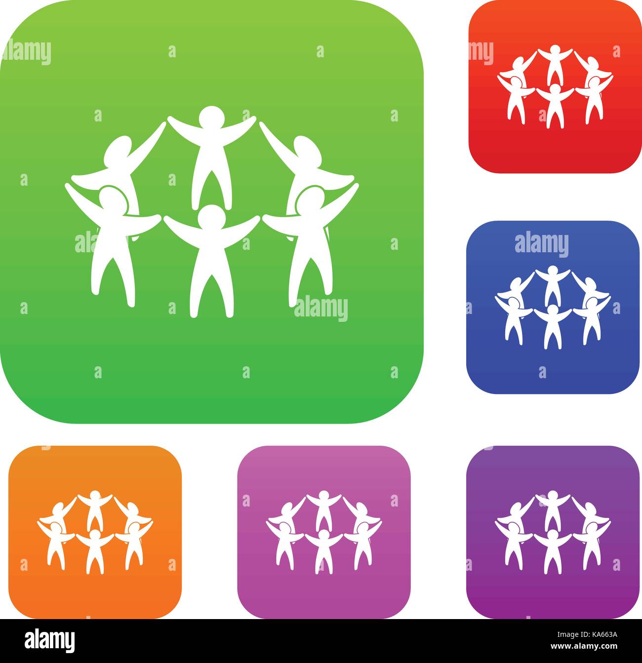 Team or friends set color collection Stock Vector Image & Art - Alamy