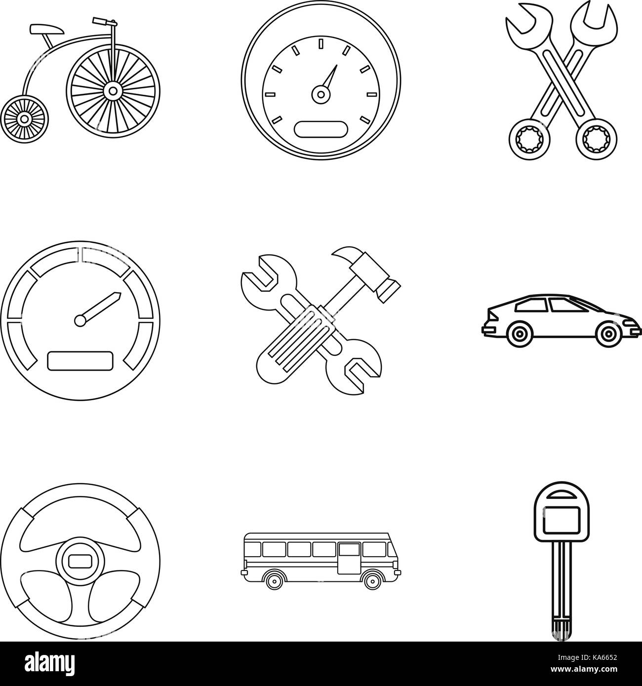 Defective machine icons set, outline style Stock Vector Image & Art - Alamy