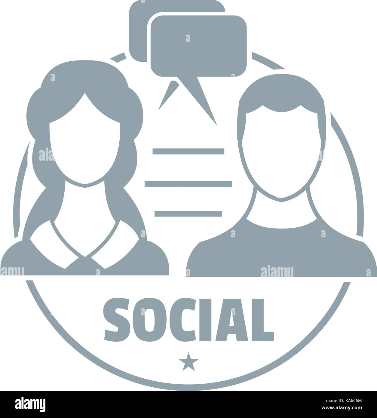 Social logo, simple gray style Stock Vector Image & Art - Alamy